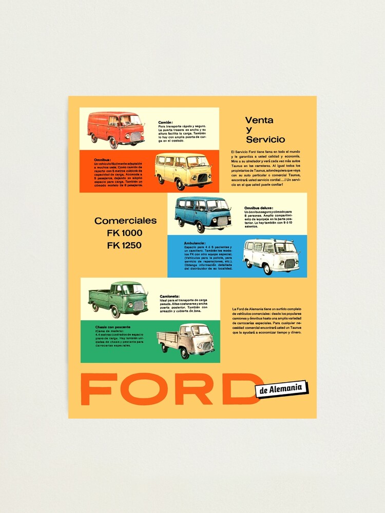 "FORD TAUNUS VAN - SPANISH AD" Photographic Print by ThrowbackM3 ...