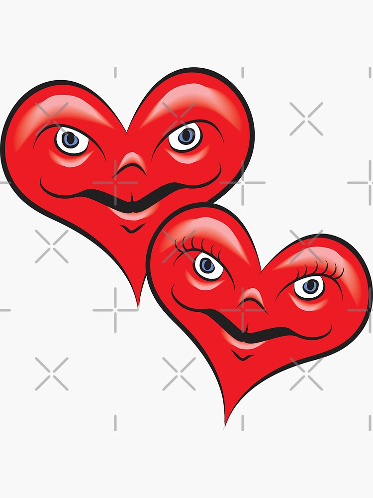 "Two Hearts" Sticker for Sale by MontanaJack | Redbubble