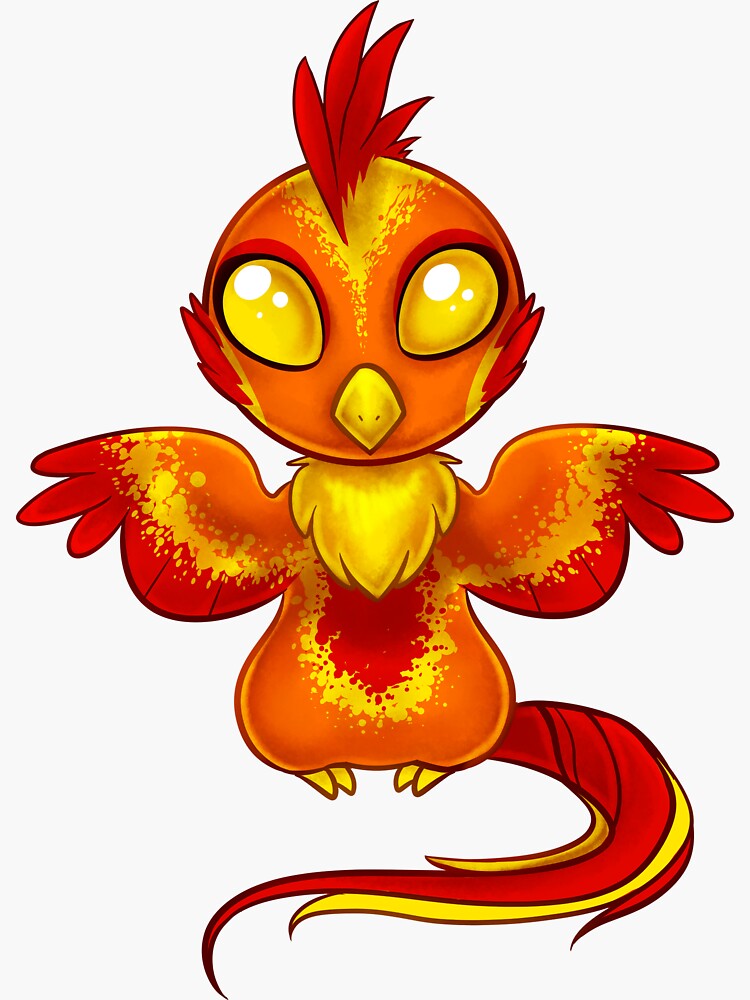 "Chibi Phoenix" Sticker for Sale by Draikinator | Redbubble