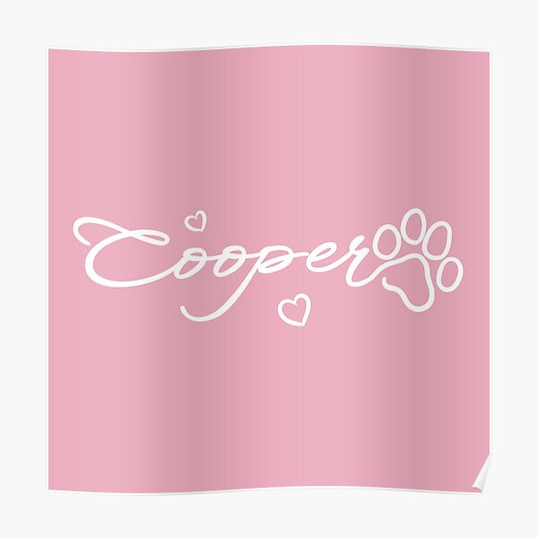 "Pet names - Cooper - Pink" Poster by PetNames | Redbubble