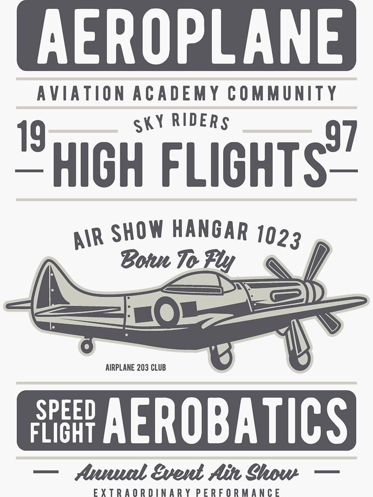 "Aeroplane High Flights" Sticker by monumental-tees | Redbubble