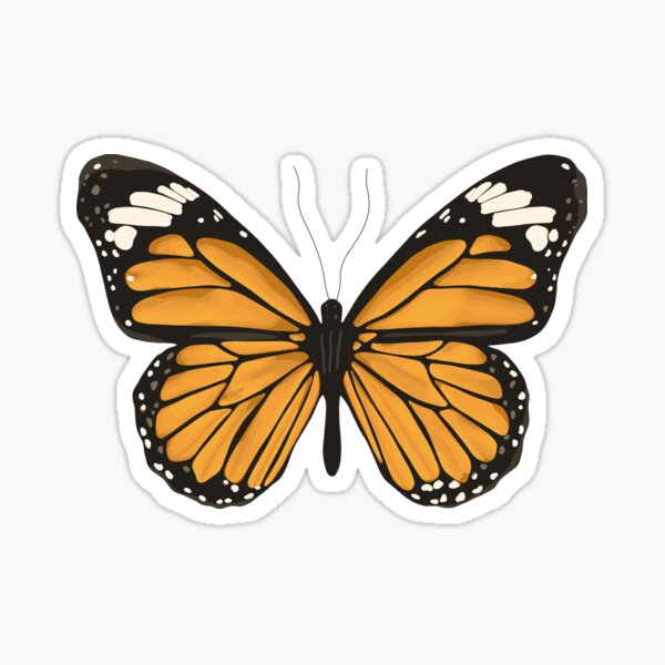 "Orange Monarch Butterfly Illustration " Sticker for Sale by ...