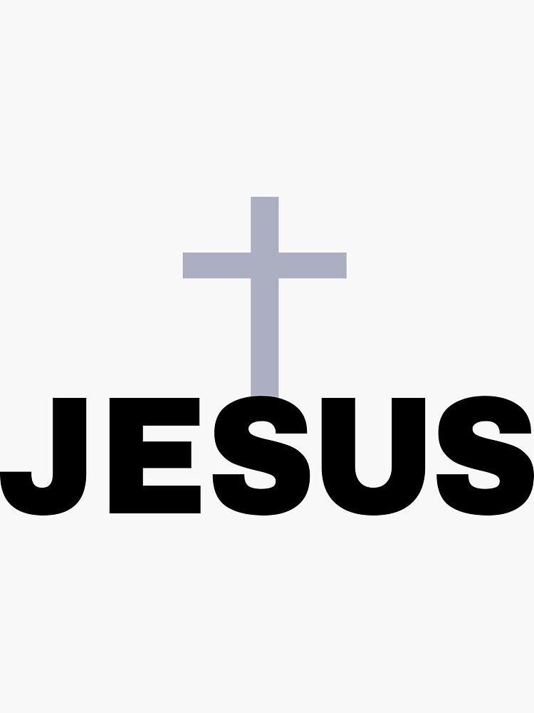 "JESUS Cross Basic Design" Sticker by LIKESOR | Redbubble