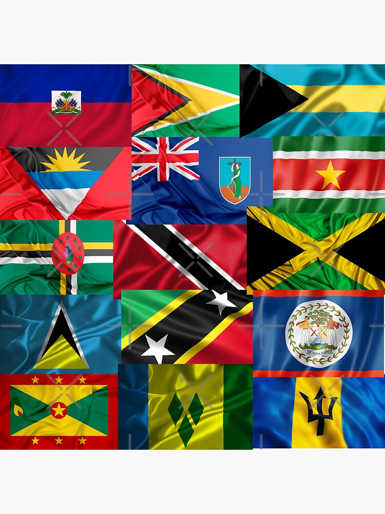 "Caribbean Strong- Caribbean Flags" Sticker by TheBusyMind | Redbubble