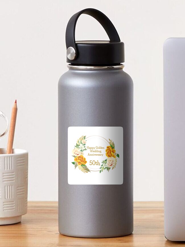 "Golden Wedding Anniversary" Sticker for Sale by OByD | Redbubble