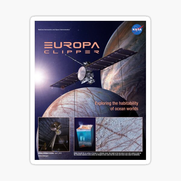"NASA Europa Clipper mission overview poster" Sticker by SolidEarthArt ...