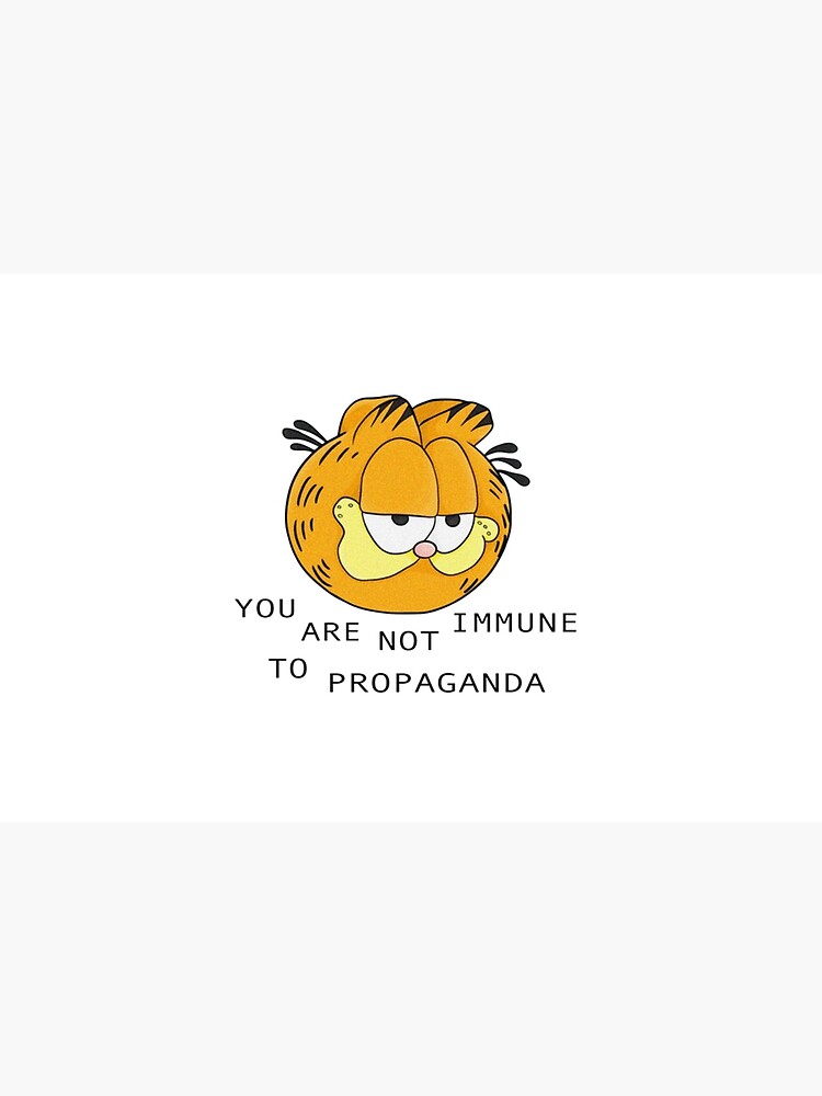 You are not immune to propaganda - garfield Bath Mat sold by Zhen L ...