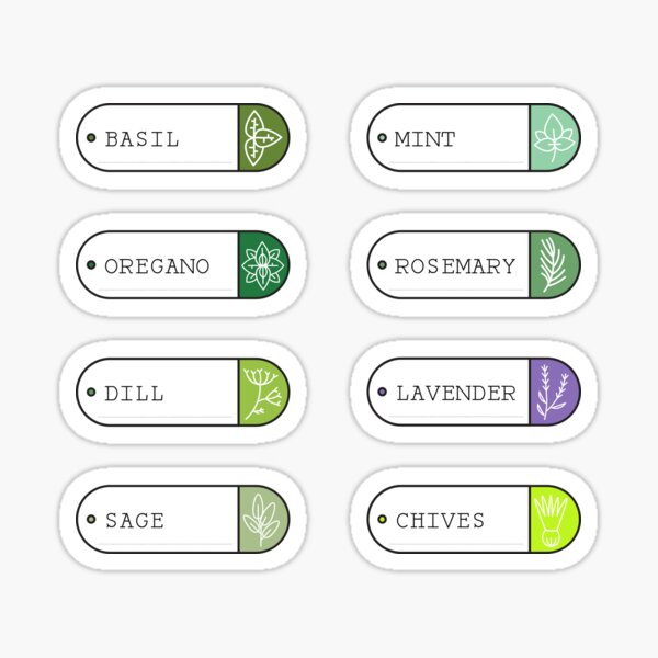 "Herb labels pack 1 for containers " Sticker by mixtape80 | Redbubble