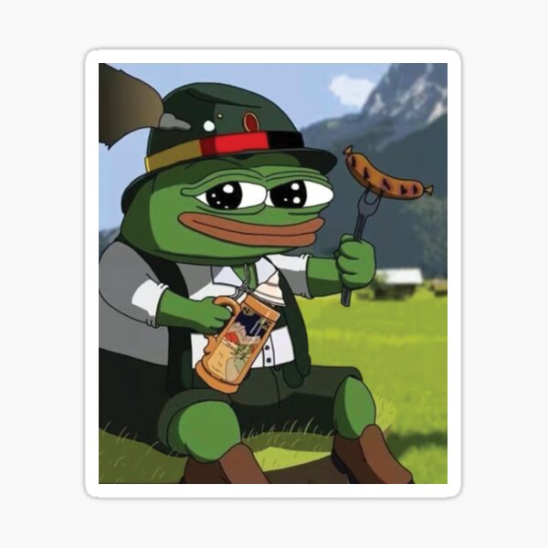 "German Pepe the Frog" Sticker by PepeAndFrens | Redbubble