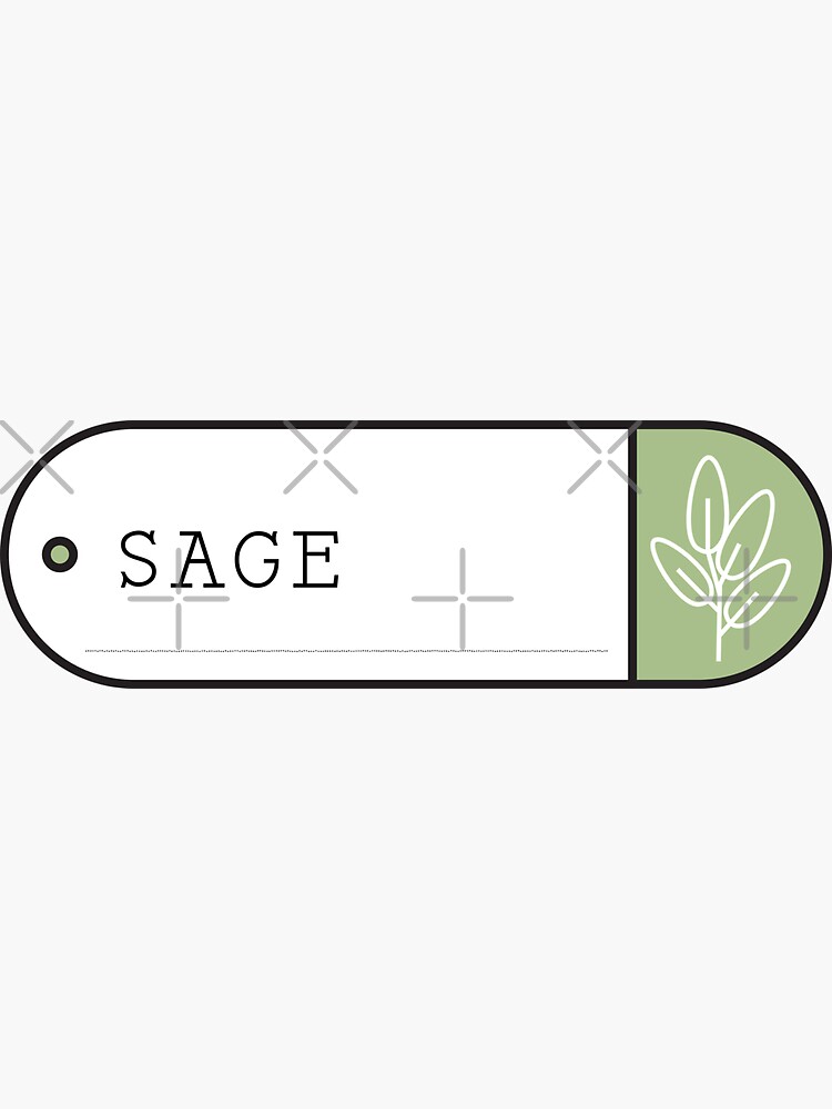 "Sage label for container" Sticker for Sale by mixtape80 | Redbubble