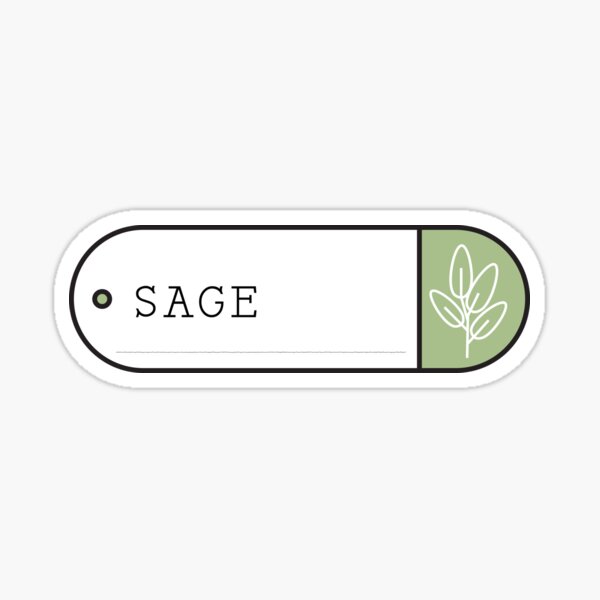 "Sage label for container" Sticker for Sale by mixtape80 | Redbubble