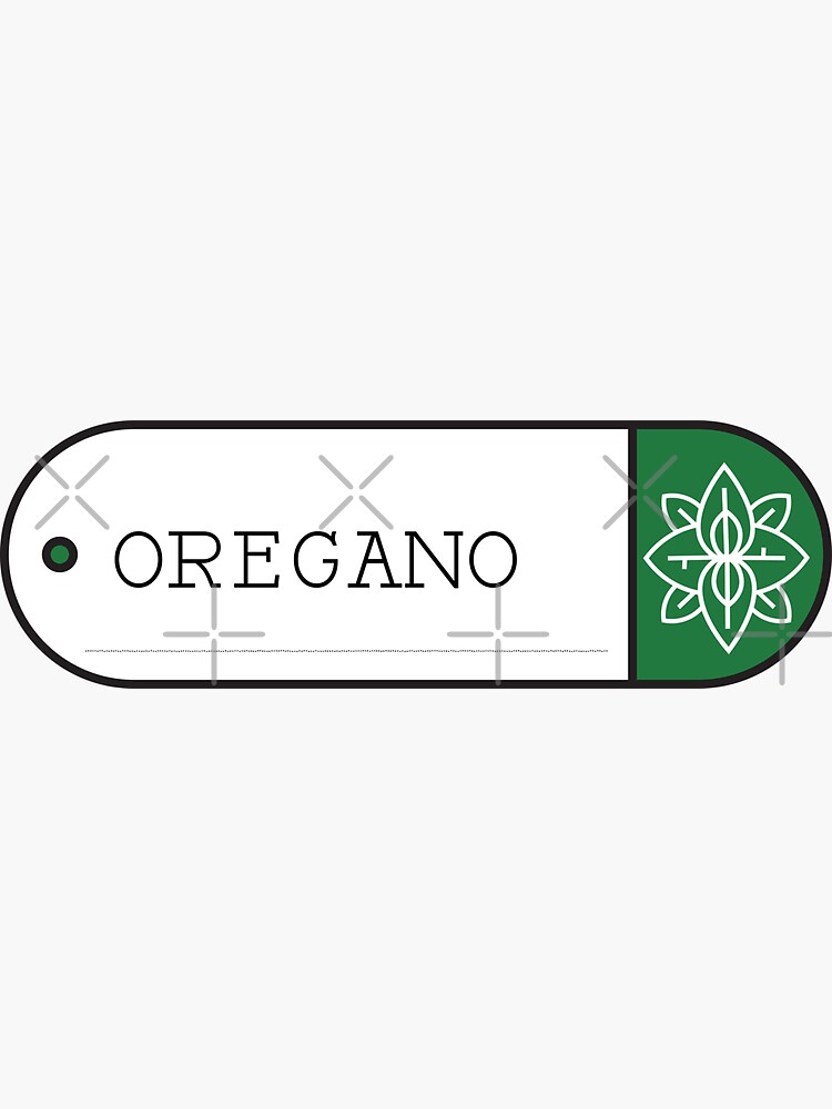 "Oregano label for container" Sticker for Sale by mixtape80 | Redbubble