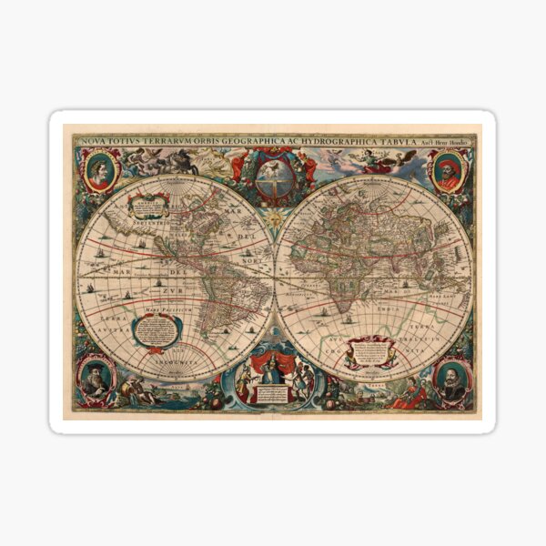 "Vintage World Maps" Sticker by RiadLachheb | Redbubble
