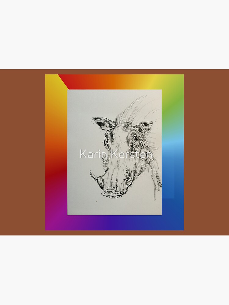 "warthog pen and ink drawing" Sticker by KKersten | Redbubble