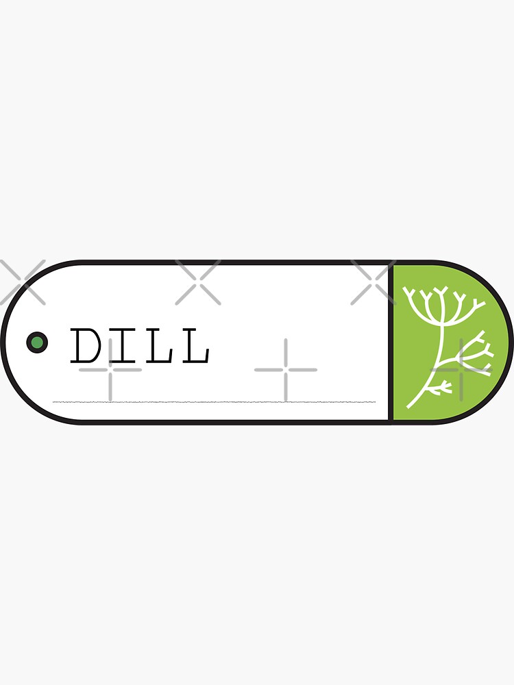 "Dill label for container" Sticker by mixtape80 | Redbubble