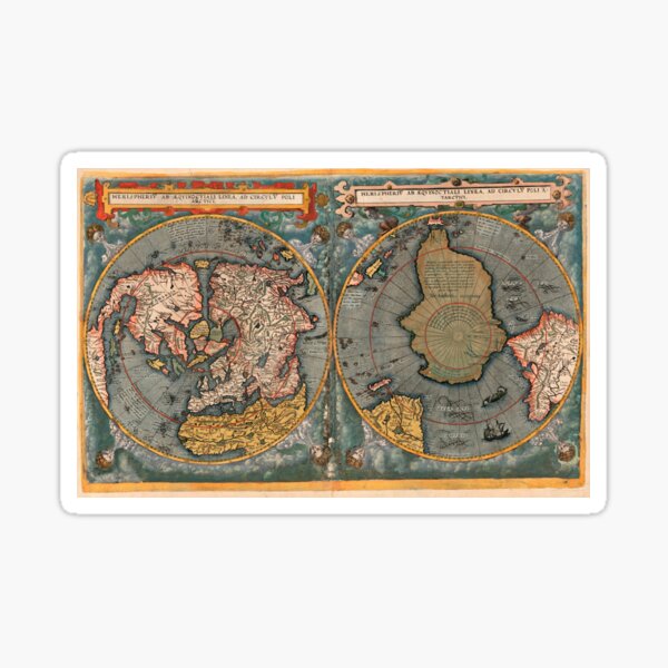 "Map Of The World - Vintage Map" Sticker by RiadLachheb | Redbubble