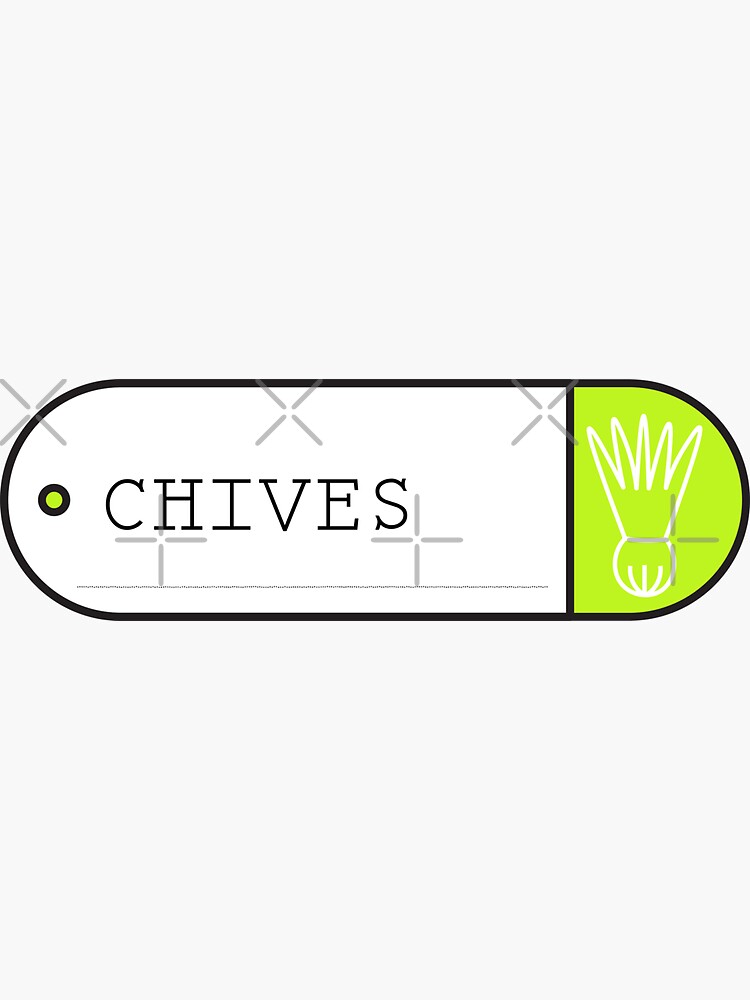 "Chives label for container" Sticker by mixtape80 | Redbubble