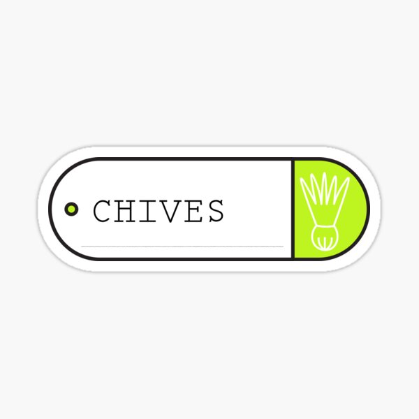 "Chives label for container" Sticker by mixtape80 | Redbubble