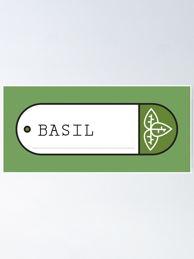 "Basil label for container" Poster for Sale by mixtape80 | Redbubble