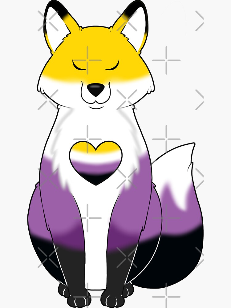 "Content Non-Binary Fox" Sticker for Sale by MochaFox | Redbubble