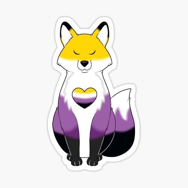 "Content Non-Binary Fox" Sticker for Sale by MochaFox | Redbubble