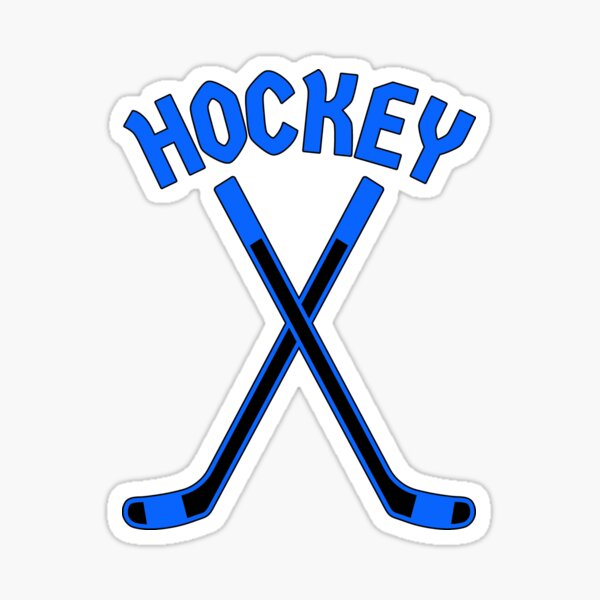 "HOCKEY CROSSED STICKS LOGO" Sticker by HOCKEYBUBBLE | Redbubble