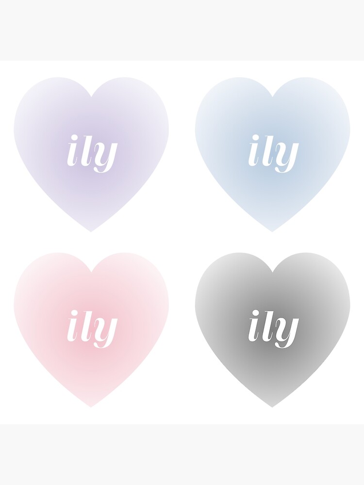 "ily soft pastel heart 4 sticker pack" Poster for Sale by teethfairy ...
