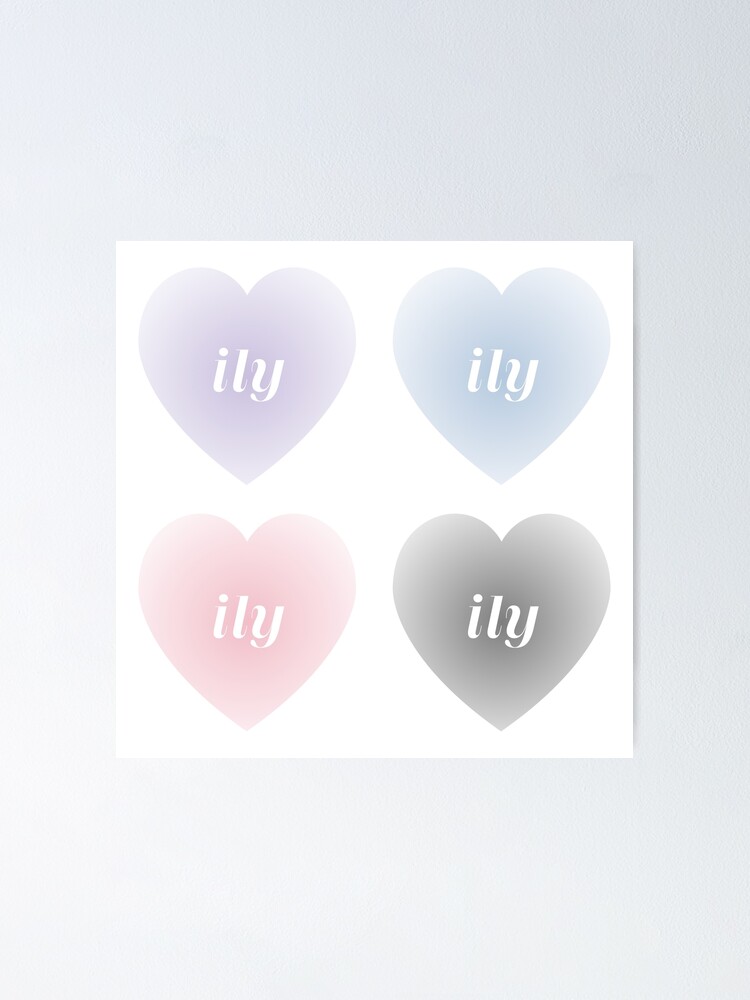 "ily soft pastel heart 4 sticker pack" Poster for Sale by teethfairy ...
