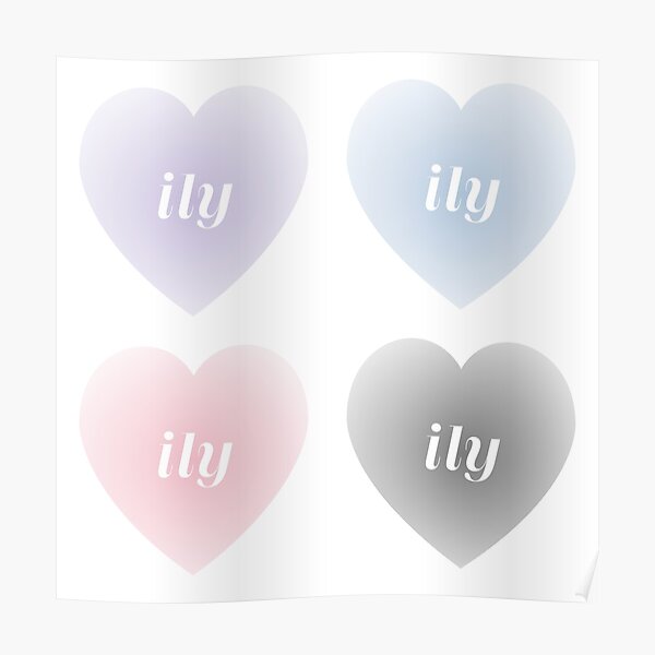 "ily soft pastel heart 4 sticker pack" Poster for Sale by teethfairy ...