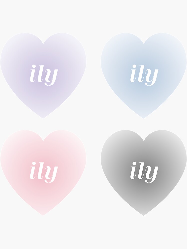 "ily soft pastel heart 4 sticker pack" Sticker by teethfairy | Redbubble