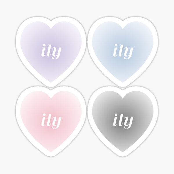 "ily soft pastel heart 4 sticker pack" Sticker by teethfairy | Redbubble