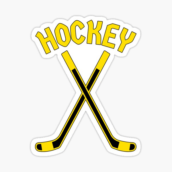 "HOCKEY CROSSED STICKS LOGO" Sticker for Sale by HOCKEYBUBBLE | Redbubble