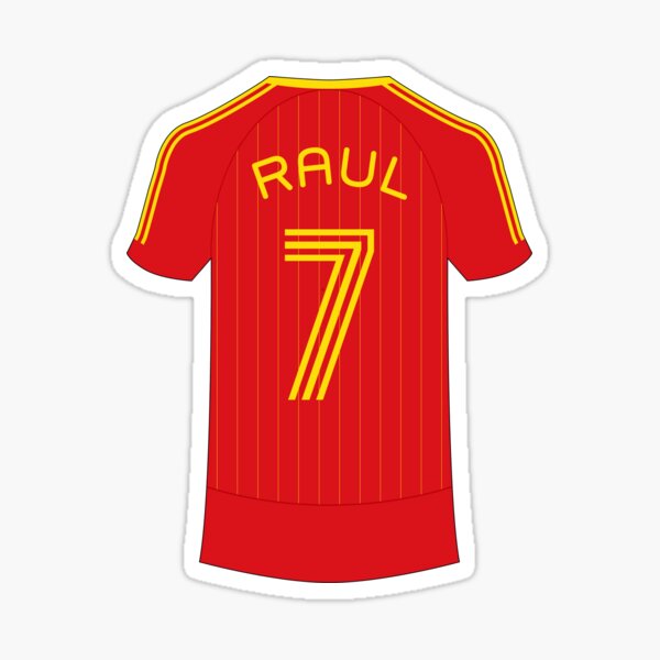 "Raul - 2006 Spain Home Kit" Sticker by OnTargetSports | Redbubble