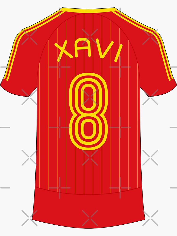 "Xavi - 2006 Spain Home Kit" Sticker for Sale by OnTargetSports | Redbubble