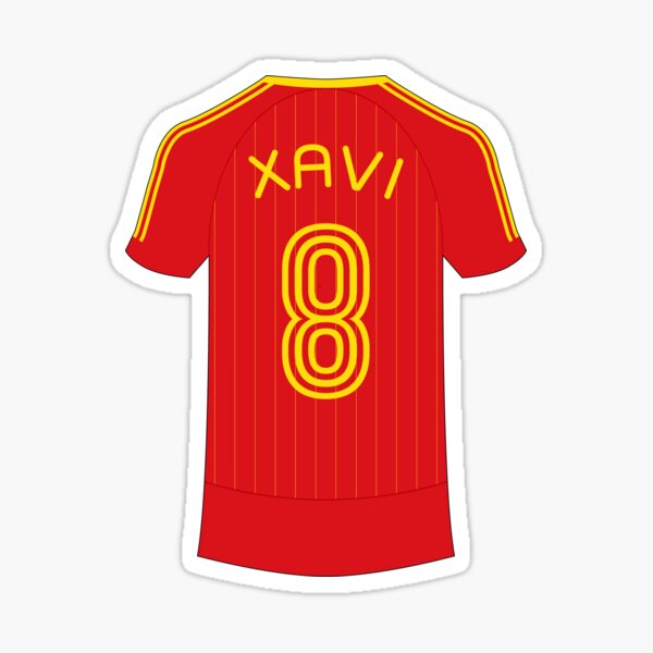 "Xavi - 2006 Spain Home Kit" Sticker for Sale by OnTargetSports | Redbubble