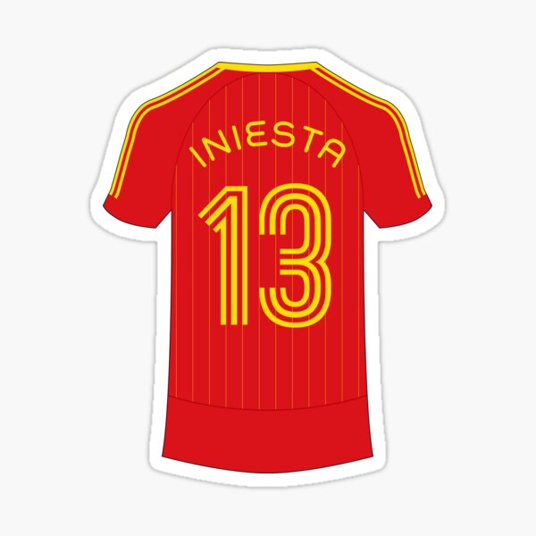 "Andres Iniesta - 2006 Spain Home Kit" Sticker for Sale by ...