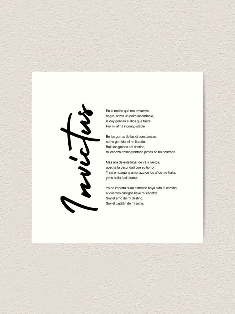 "Invictus | Poem by William Ernest Henley" Art Print by Pulpman | Redbubble