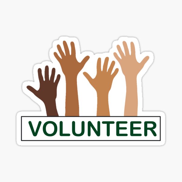"VOLUNTEER" Sticker by NaggingReminder | Redbubble