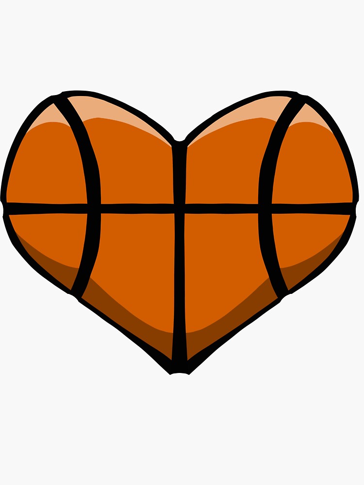 "Basketball Heart" Sticker for Sale by RustyBucketInk | Redbubble