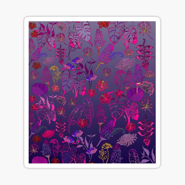 "HANGING BLUE NIGHT GARDEN " Sticker by KINGTOUCAN | Redbubble
