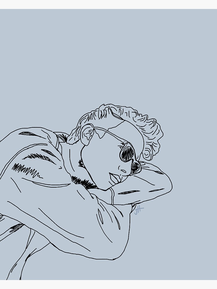 "Line Drawing Person Sleeping and Resting" Sticker for Sale by ...