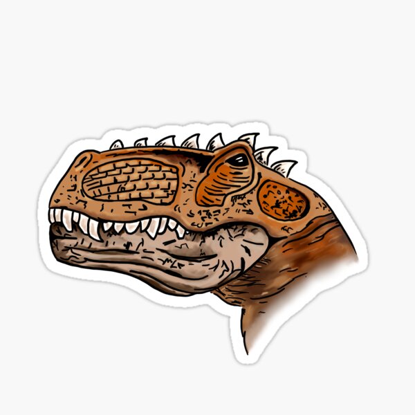 "Giganotosaurus Dinosaur Head" Sticker by DeebieDesign | Redbubble
