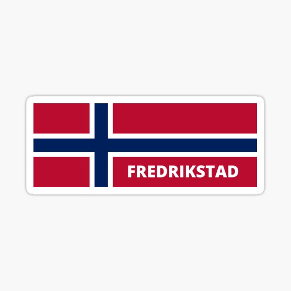 "Fredrikstad City in Norwegian Flag" Sticker for Sale by aybe7elf ...