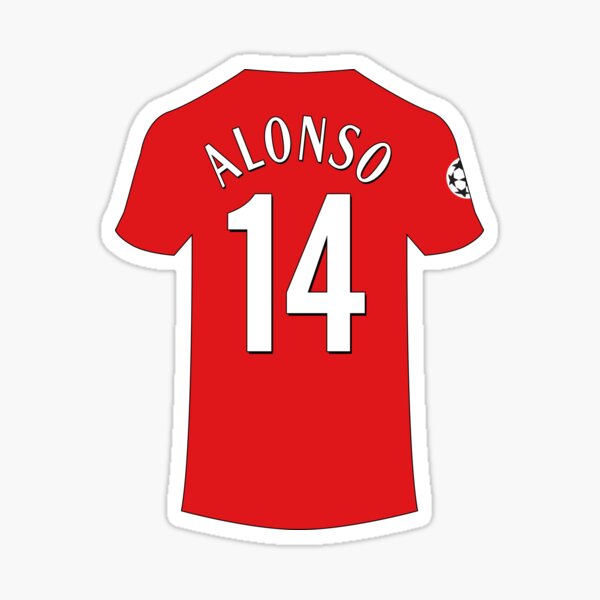 "Xabi Alonso - Liverpool 2004 Home Kit" Sticker by OnTargetSports ...