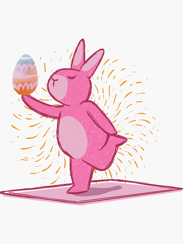 "Easter Yoga Bunny with Egg" Sticker by Hartsonfire | Redbubble
