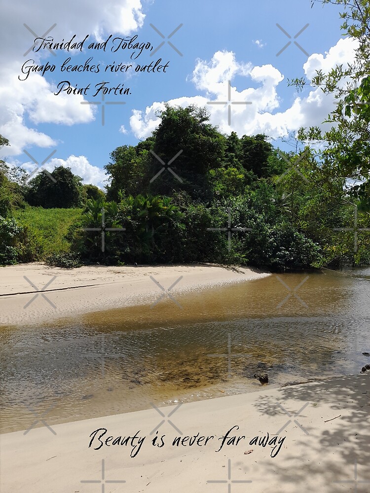 "Trinidad and Tobago Guapo beach river outlet. greeting card and ...