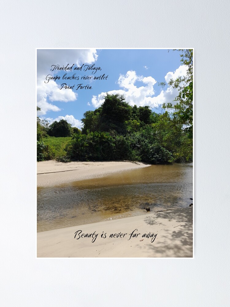 "Trinidad and Tobago Guapo beach river outlet. greeting card and ...