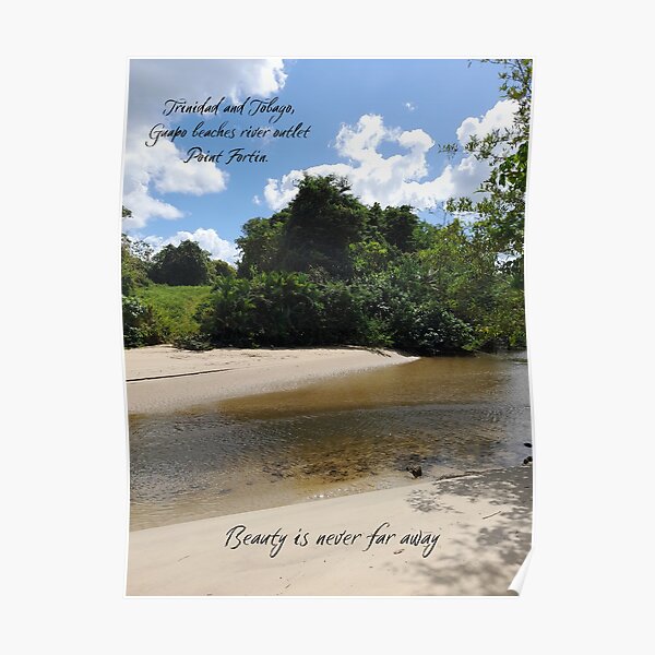 "Trinidad and Tobago Guapo beach river outlet. greeting card and ...