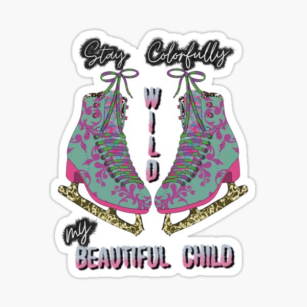"Figure Skates Wild Child" Sticker by TheMeltedCone | Redbubble