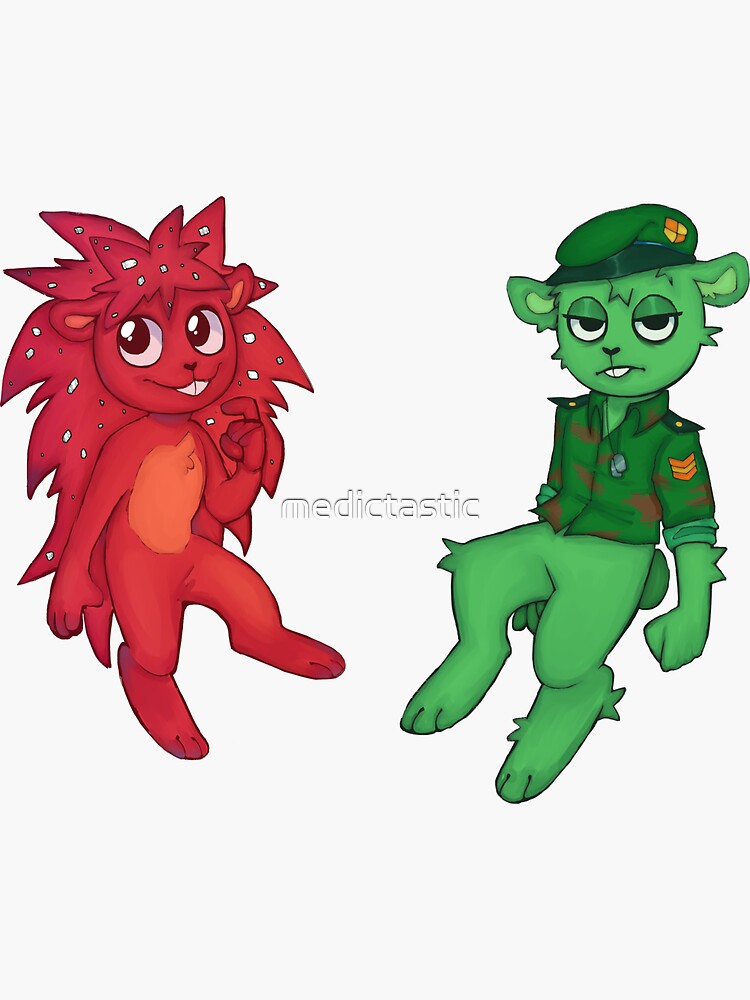 "Flaky and Flippy" Sticker by medictastic | Redbubble